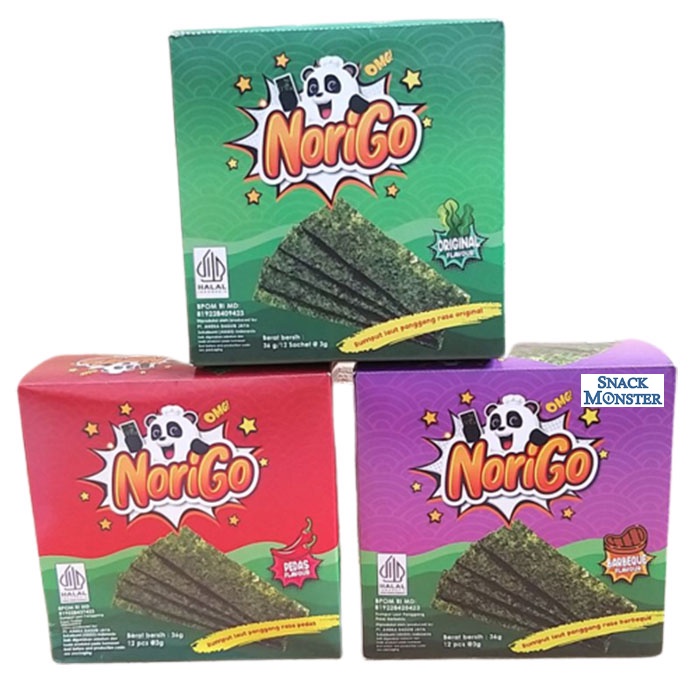 Jual NoriGo Rumput Laut Panggang - Netto 3 gr | Shopee Indonesia