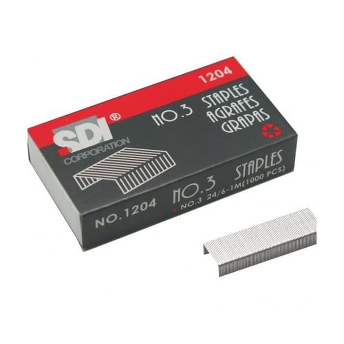 Jual isi stapler Merk SDI/ Staples 1204 SDI no.3 Per pack | Shopee ...