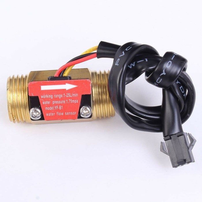 Jual Aliran Air Cairan Liquid Water Flow Sensor Meter 1-25L/m 1/2 ...