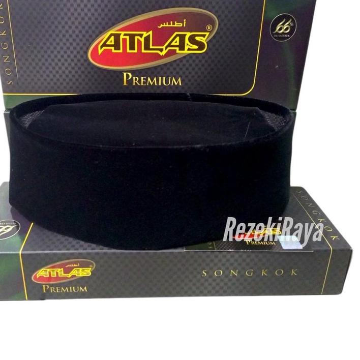 Jual ☄ Peci Songkok Kopiah ATLAS AC Hitam Premium Exclusive Size 4- 10 ...