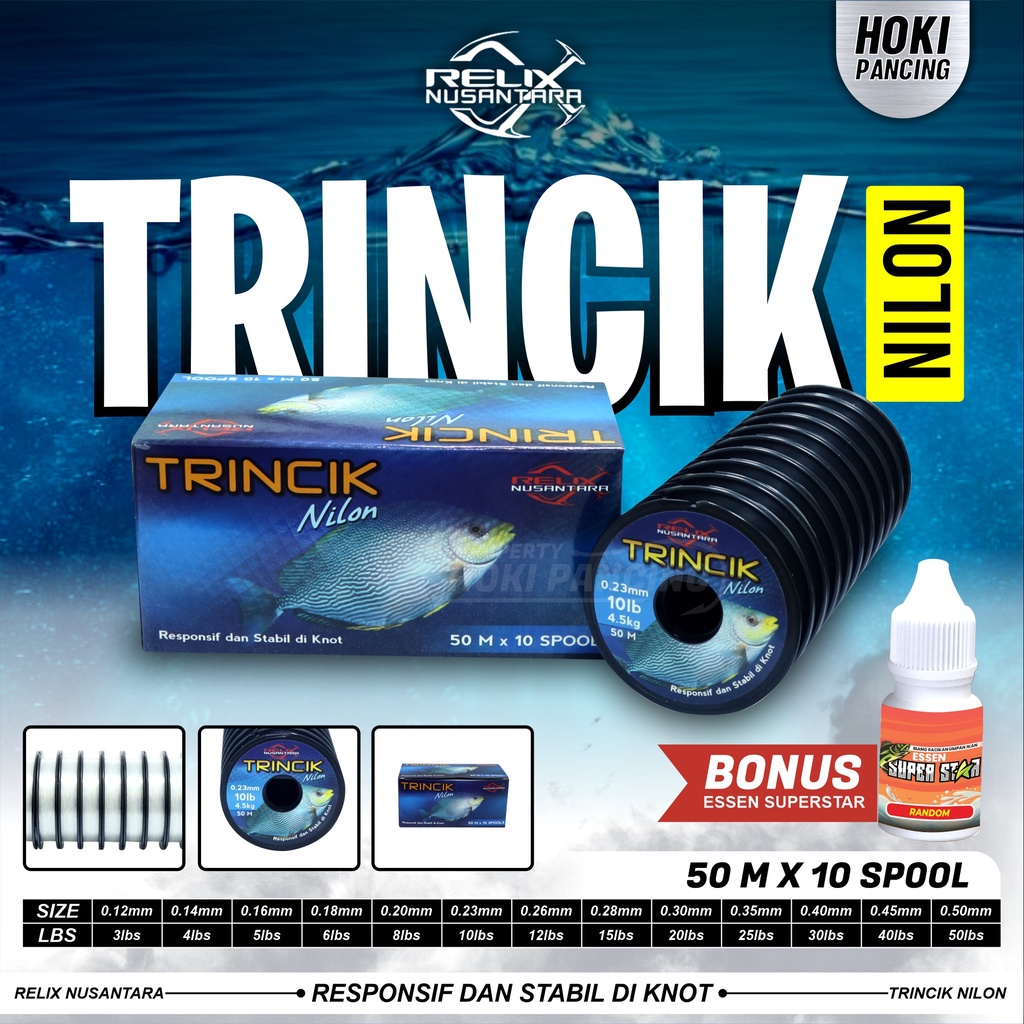 Jual Relix Nusantara Trincik Nilon 50m Connecting I Senar Pancing Nylon ...