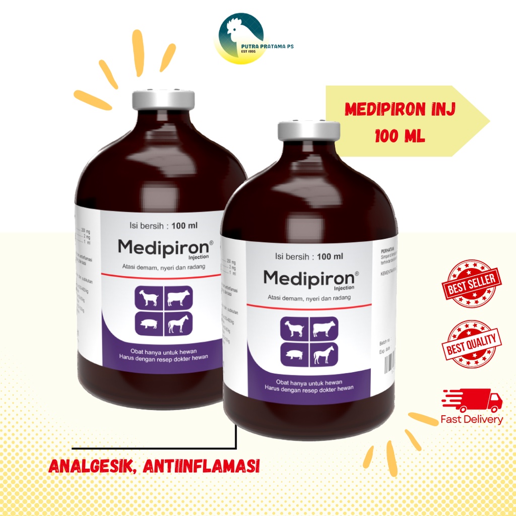 Jual MEDIPIRON MEDION - Obat Sapi Demam, Nyeri, dan Radang Inj 100 ml ...
