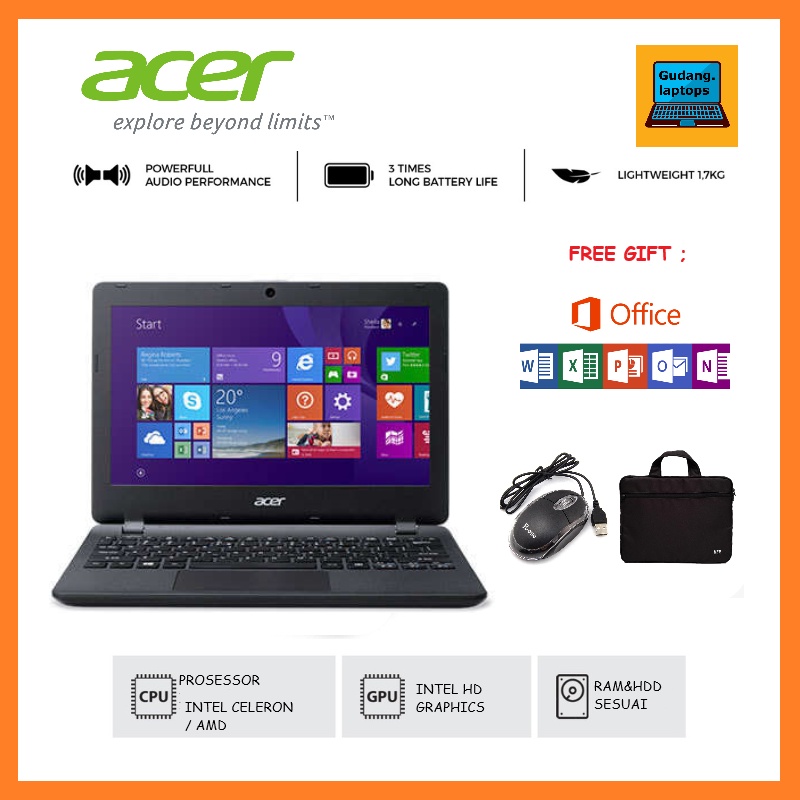 Jual LAPTOP/NOTEBOOK MURAH ACER 12" RAM 4GB HDD 500GB | Shopee Indonesia