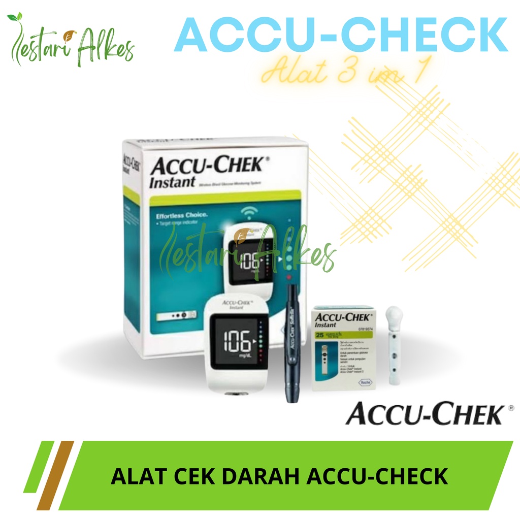 Jual ACCU CHECK INSTAN Alat + 25 Strip / Alat Cek Gula Darah Accu chek ...