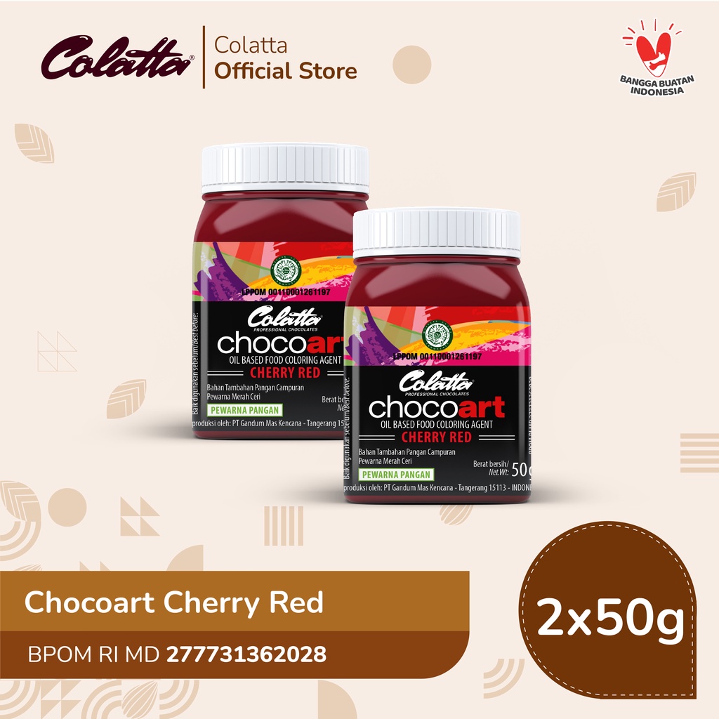 Jual Bundling Colatta Chocoart Cherry Red - Pewarna Makanan 50g - Isi 2 ...