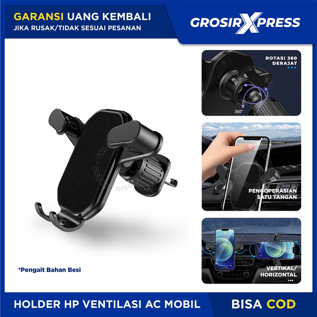 Jual Holder Hp AC Mobil Stand Penjepit Handphone Mini Car Air Vent ...