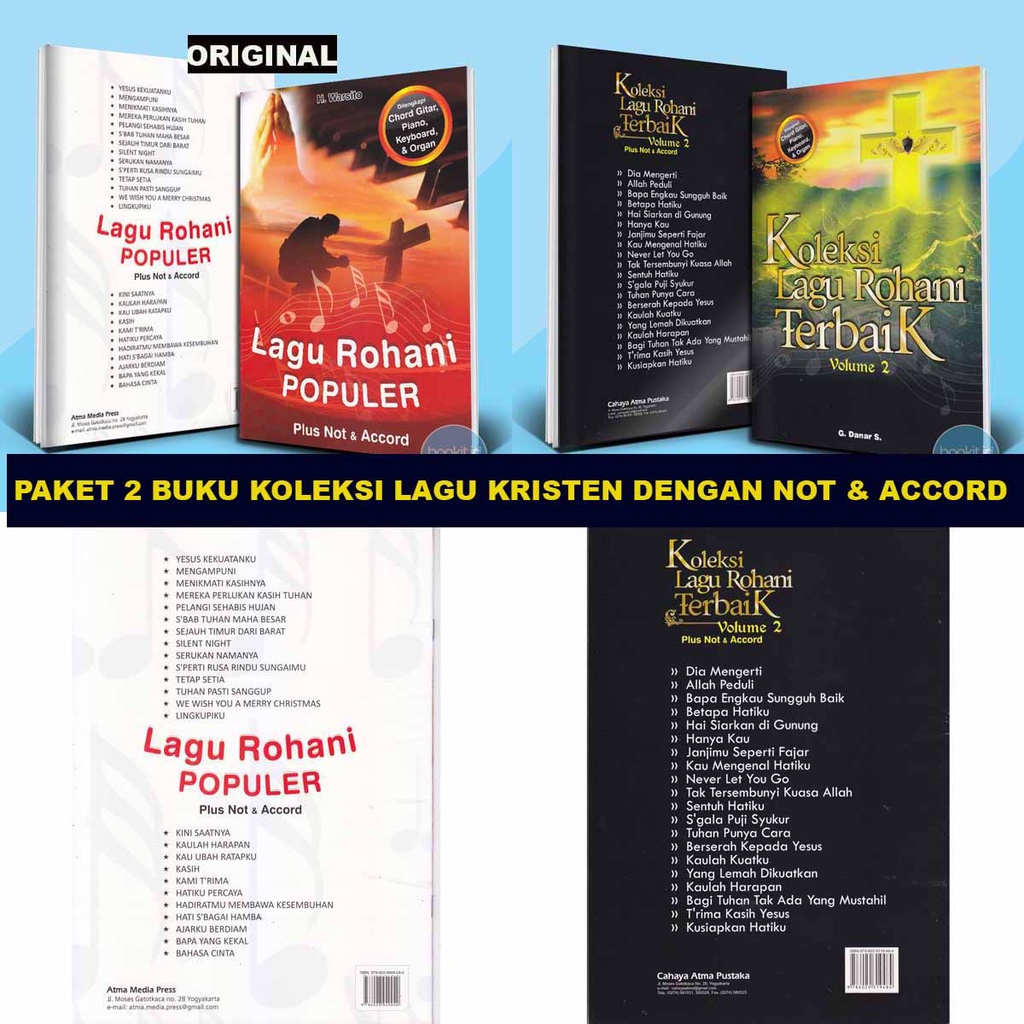 Jual PAKET BUKU LAGU ROHANI KRISTEN TERBAIK DAN POPULER PLUS NOT ...