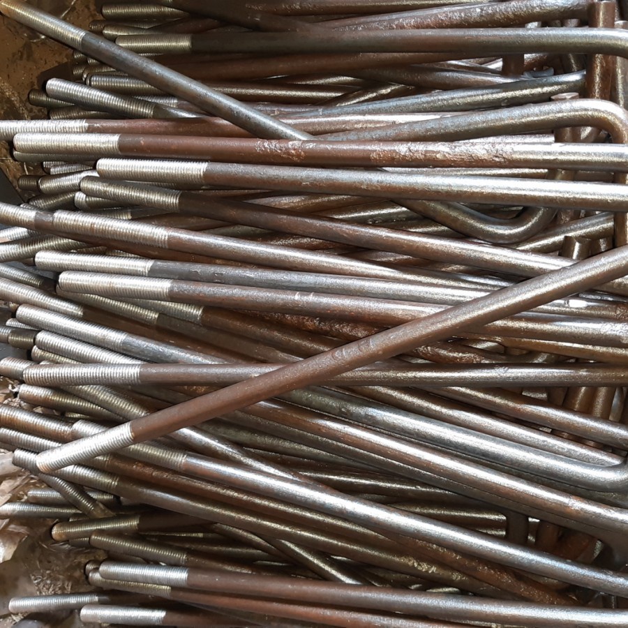 Jual Angkur L besi beton hitam / Anchorbolt L besi beton polos hitam ...