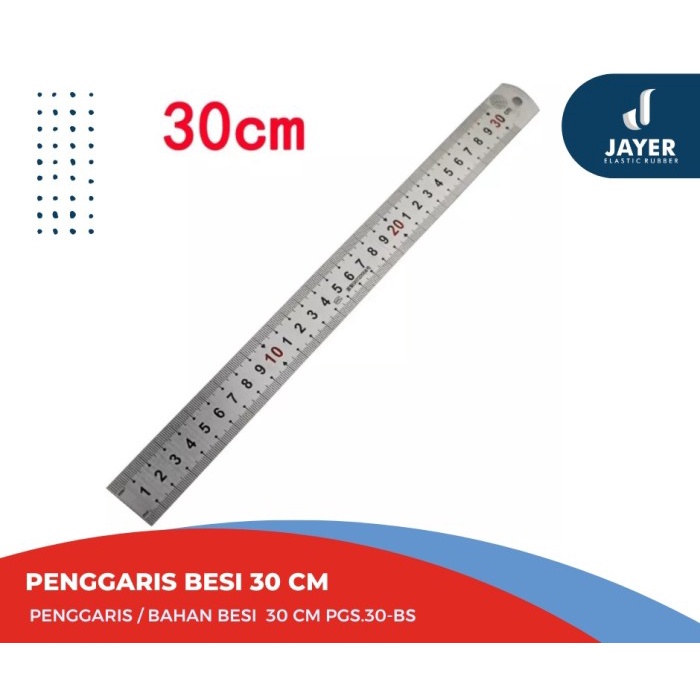 Jual Penggaris besi 30cm tebal / Penggaris bahan besi 30cm | Shopee Indonesia
