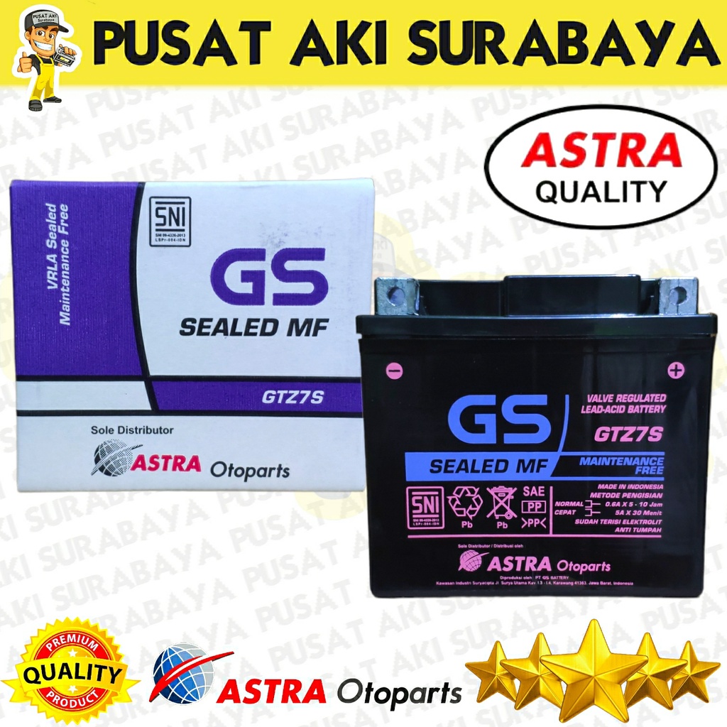 Jual ACCU KERING ORIGINAL GS ASTRA GTZ7S HONDA VARIO 125 150 TAHUN 2013 2014 2015 2016 2017 AKI ...