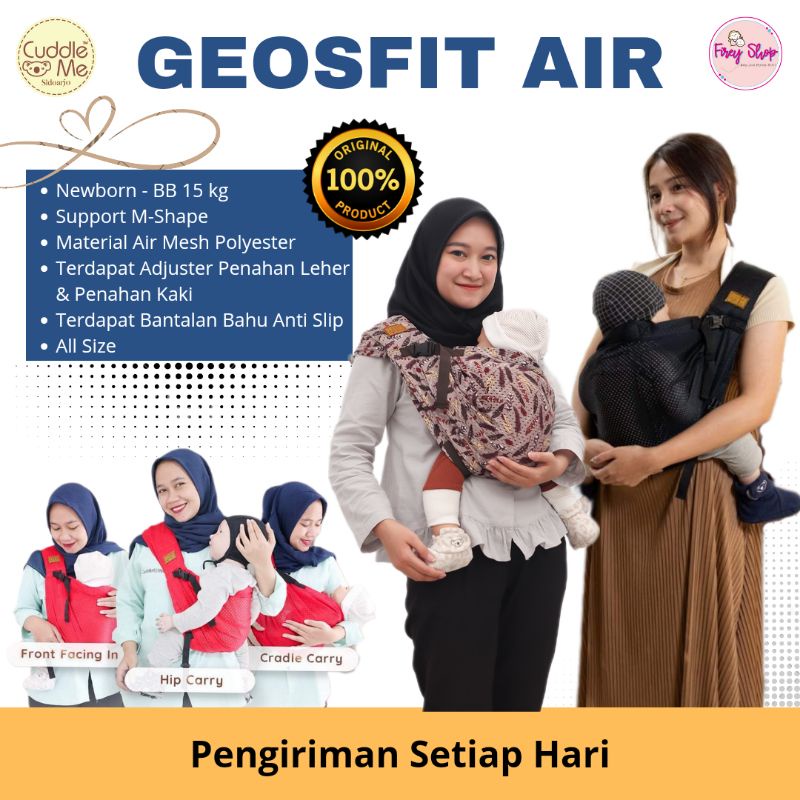 Jual Cuddleme GEOSFIT AIR Gendongan bayi anak gendongan geos fit M ...