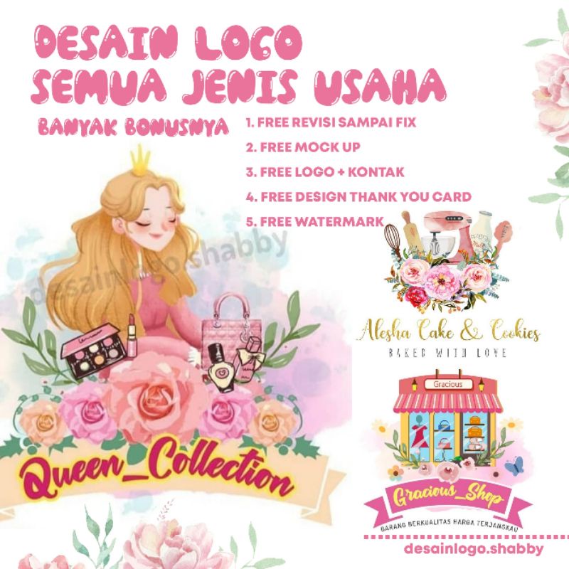 Jual JASA DESAIN LOGO OLSHOP PREMIUM CANTIK BY DESAINLOGO.SHABBY | FREE ...