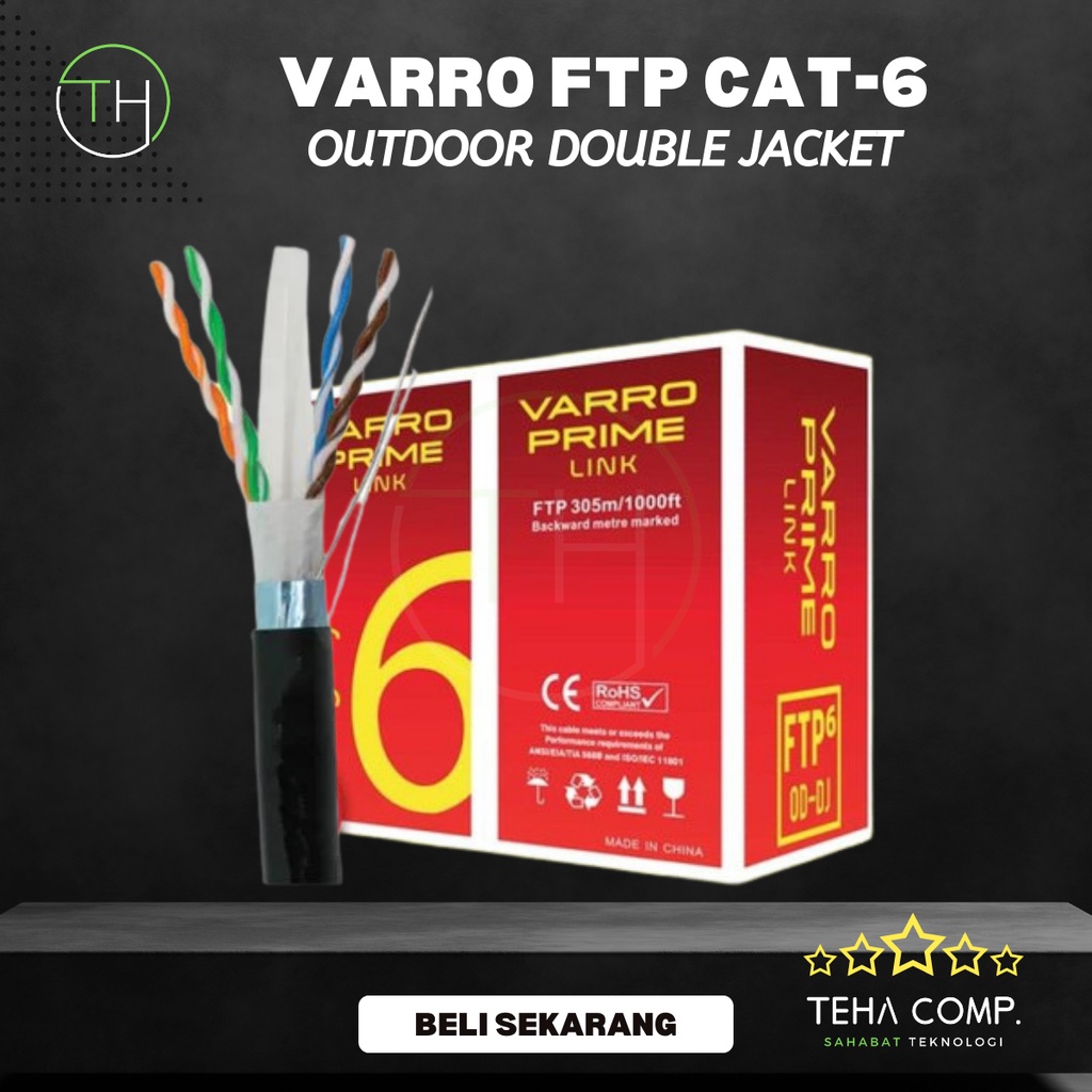 Jual Kabel FTP UTP Cat5 Cat6 Outdoor Indoor 1 Meter Double Jacket LAN ...