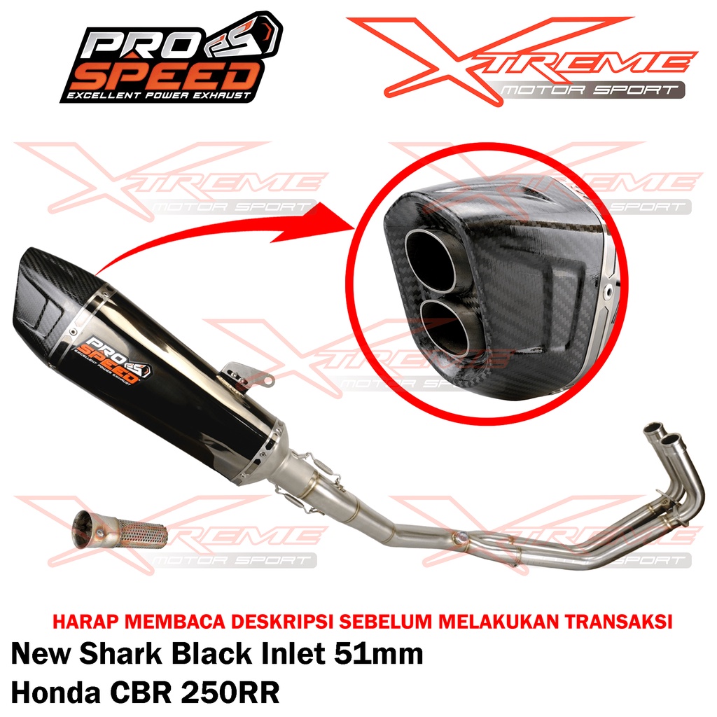 Jual Knalpot Prospeed Shark Black CBR / CB 150 R / X / 250RR / R25 / MT25 / Ninja 250 Fi OLD ...