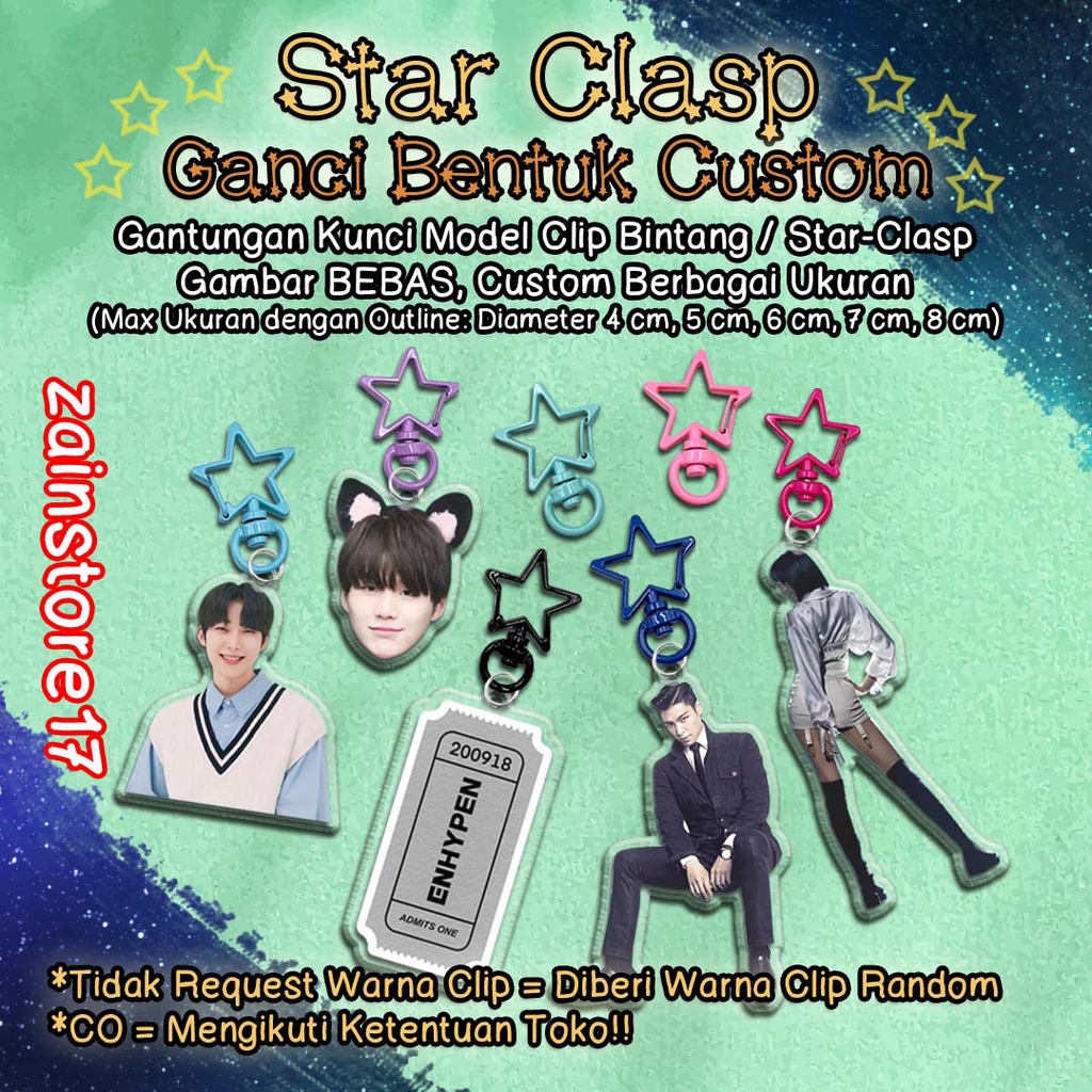 Jual [GANCI BENTUK AKRILIK / FINISHING STAR-CLASP / CLIP BINTANG ...