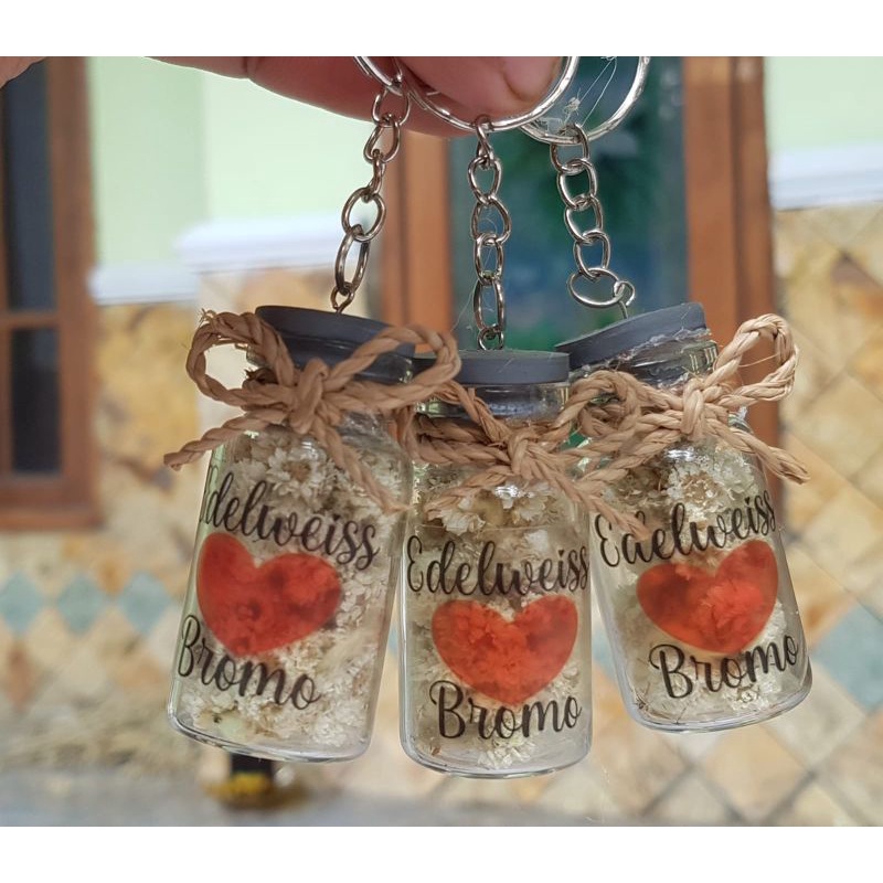Jual souvenir Bromo gantungan kunci edelweis in the bottle | Shopee ...