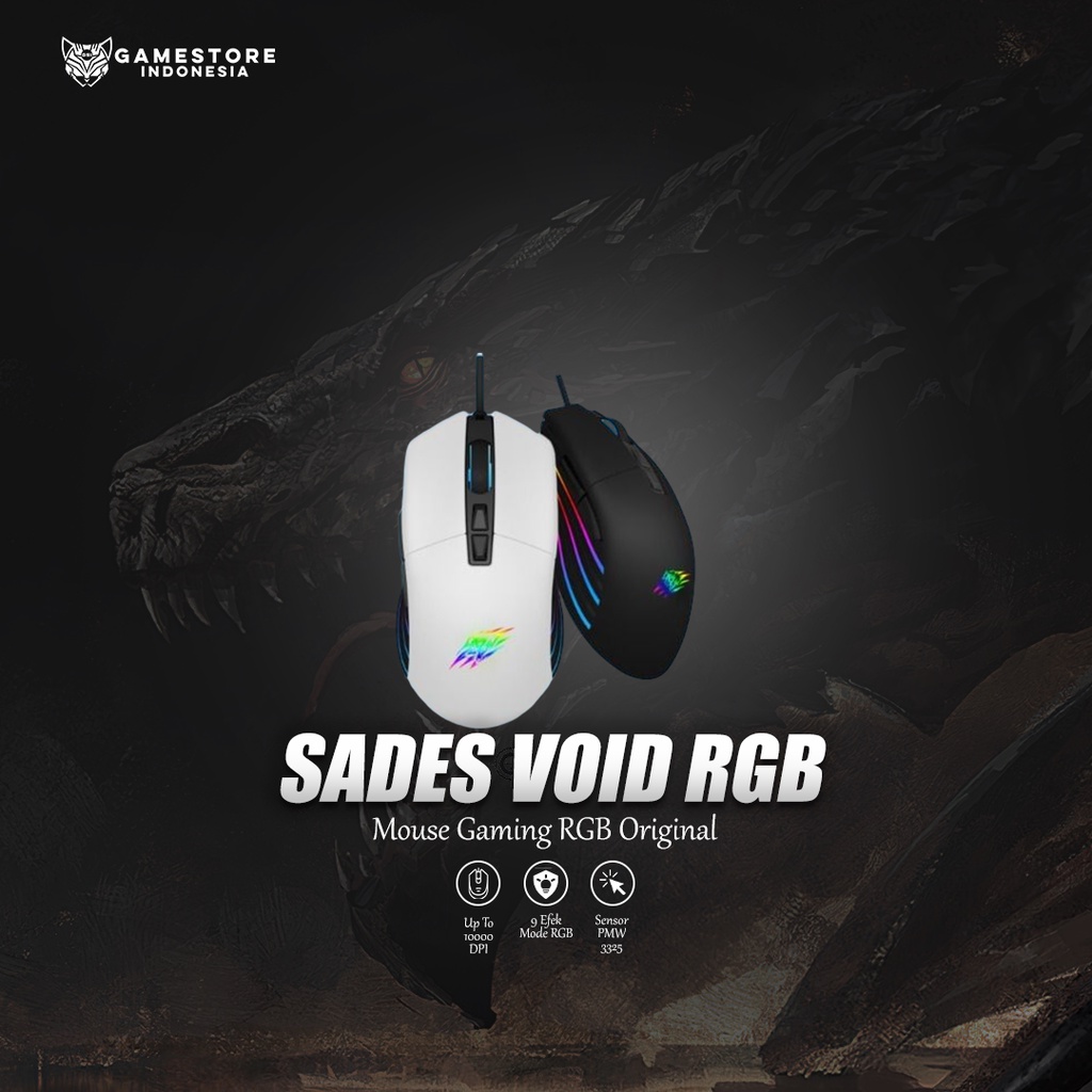 Jual Mouse Gaming Sades Void S40 RGB PMW 3325 Original | Shopee Indonesia