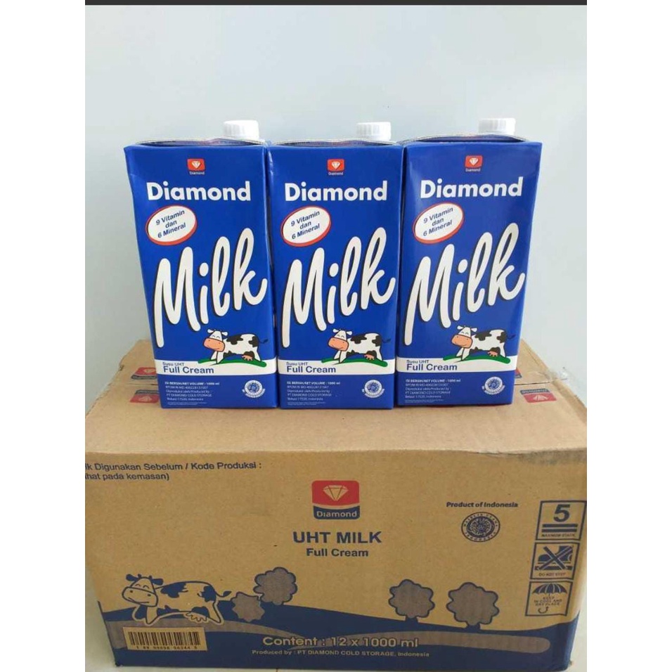 Jual Susu Diamond UHT Full Cream 1Liter| Susu Segar Diamond UHT| Fresh ...