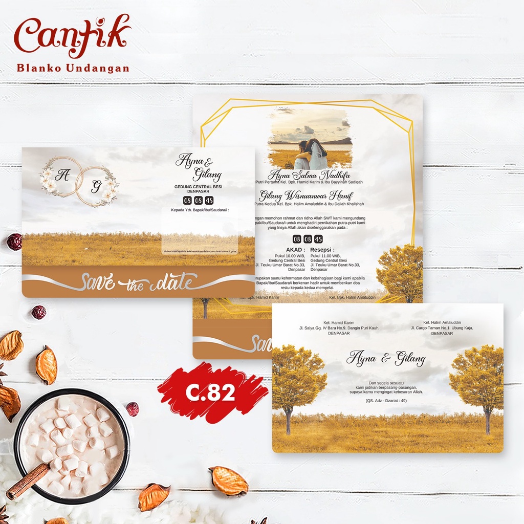Jual Blangko undangan atau kertas undangan pernikahan merek CANTIK 82 ...