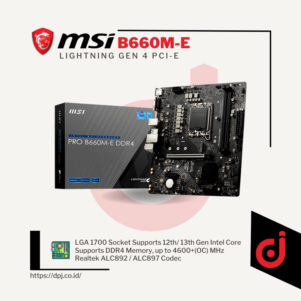 Jual MSI PRO B660M-A DDR4 Micro-ATX Motherboard CPU Socket LGA 1700 ...