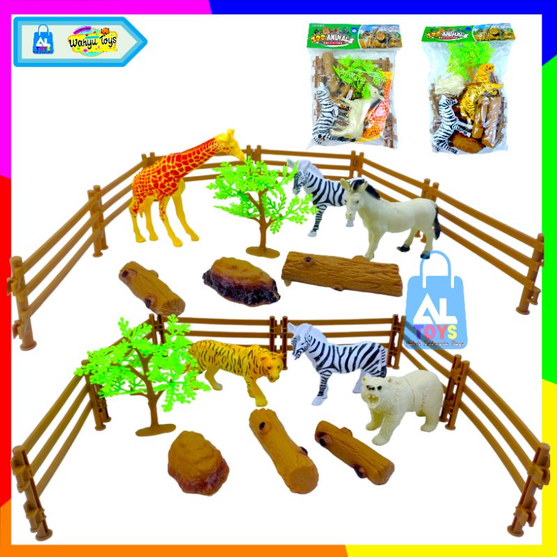 Jual MAINAN ANAK ANEKA FIGUR BINATANG HEWAN + ACC POHON & PAGAR MAINAN ...