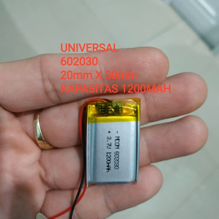 Jual BATERAI UNIVERSAL 602030 20MM X 30MM 1200MAH BATTERY SPEAKER ...
