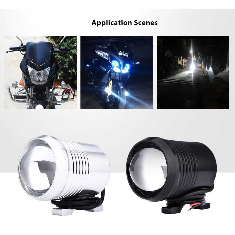 Jual Lampu Tembak Motor LED Spotlight High Low Beam 1200LM Cool White ...