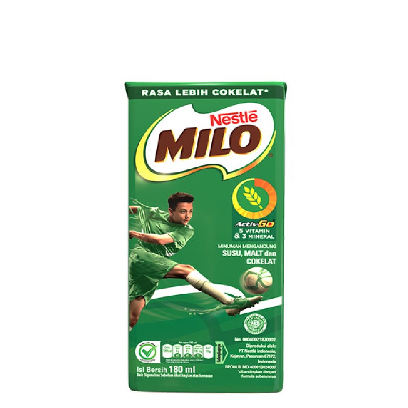 Jual Nestle Milo Activ-Go UHT Susu Rasa Coklat 180 ml | Shopee Indonesia