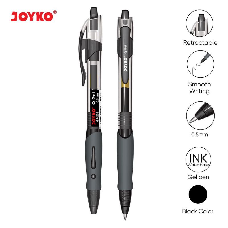 Jual Bolpen Gel Pen Joyko GP 265 Q/ GP 265 BN Gell 0.5mm - Pena Pulpen Sekolah Kantor | Shopee ...