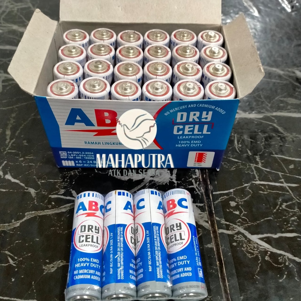 Jual Baterai ABC biru kecil AA battery A2 isi 24 pcs | Shopee Indonesia