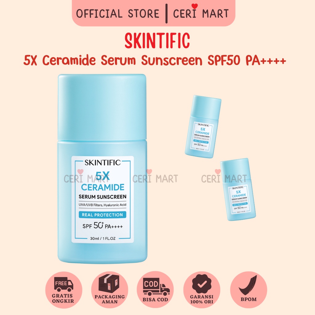 Jual SKINTIFIC 5X Ceramide Serum Sunscreen SPF50 PA++++ Skincare ...