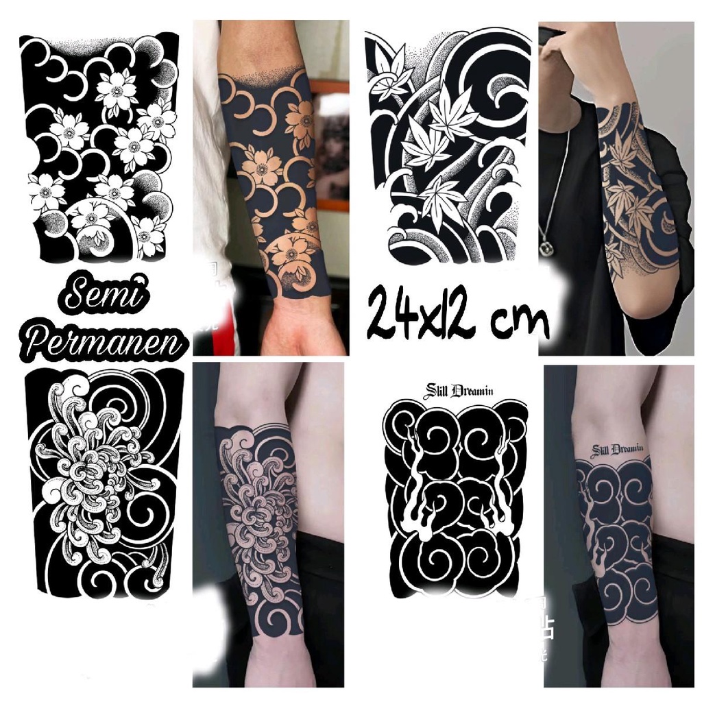 Jual Model Arm Blok Tato Semi Permanen Temporary Tattoo Premium ...