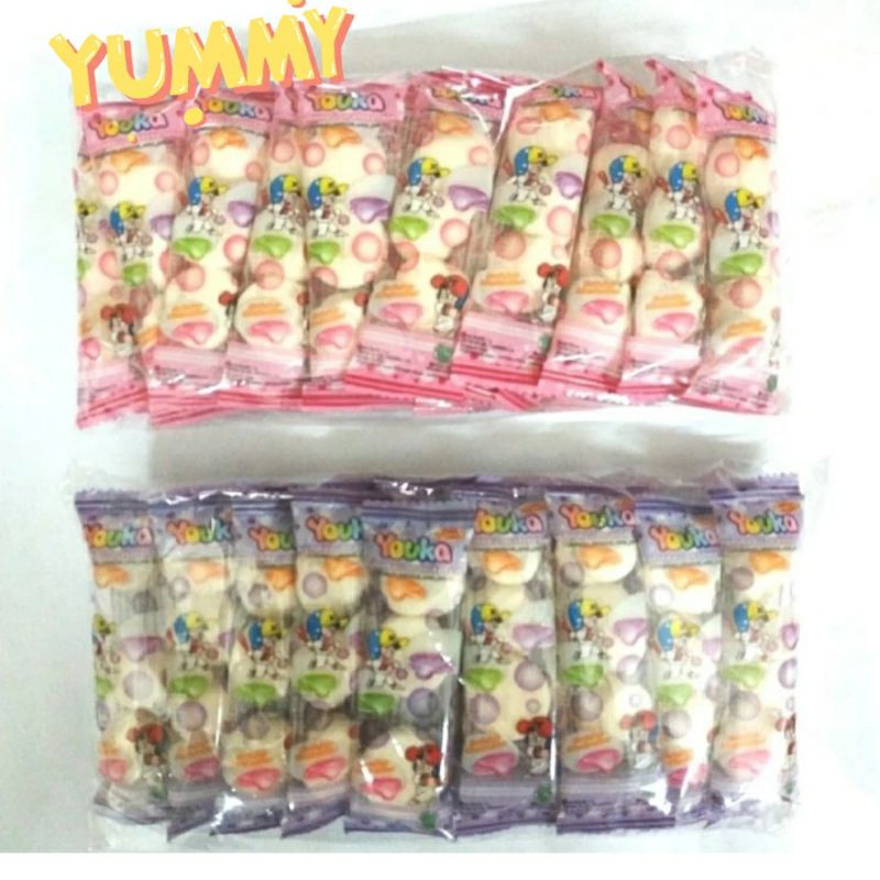 Jual marshmallow bulat youka isi 20 | marshmellow permen | Shopee Indonesia