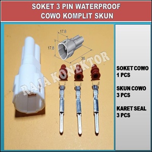 Jual Soket 3 Pin Anti Air - Soket 3 Pin Waterproof Komplit Skun - Soket ...