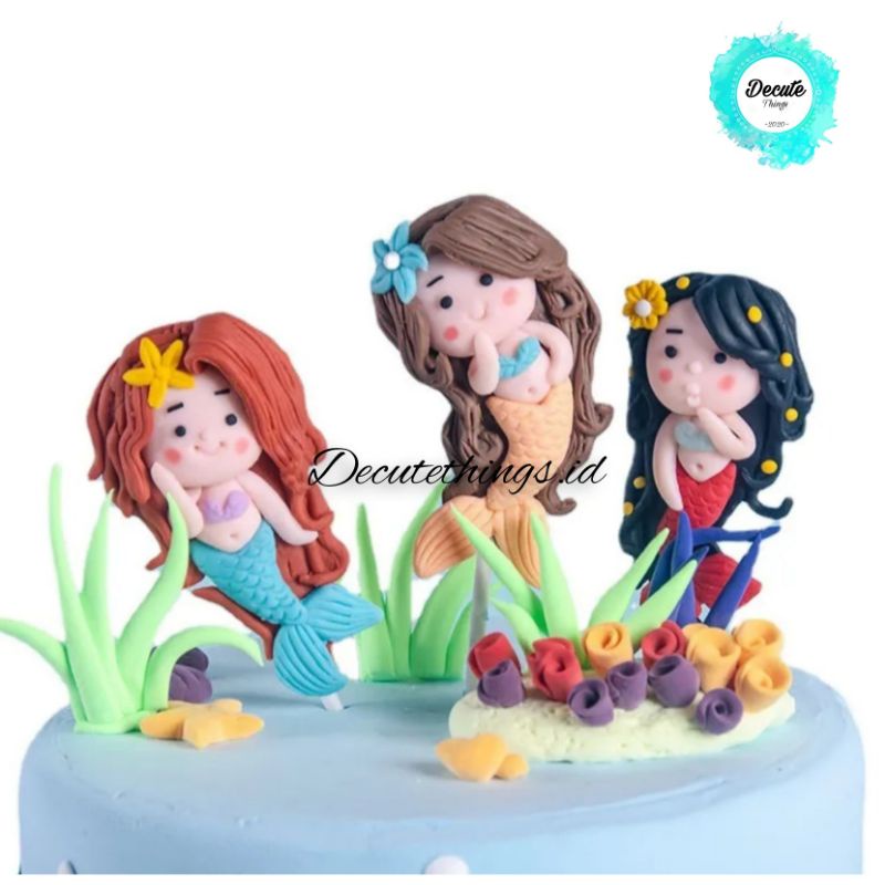 Jual Topper Mermaid/ Topper Kue Putri Duyung/ Topper Cake bentuk ...