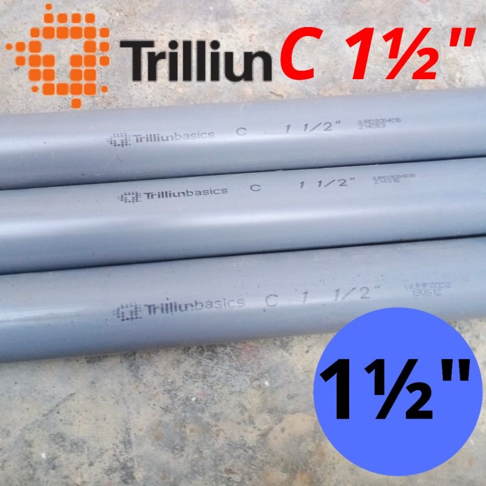Jual (:(:(:(] Pipa PVC C 1 1/2" TRILLIUN Pipa C 1 1/2" ABU TRILIUN per ...