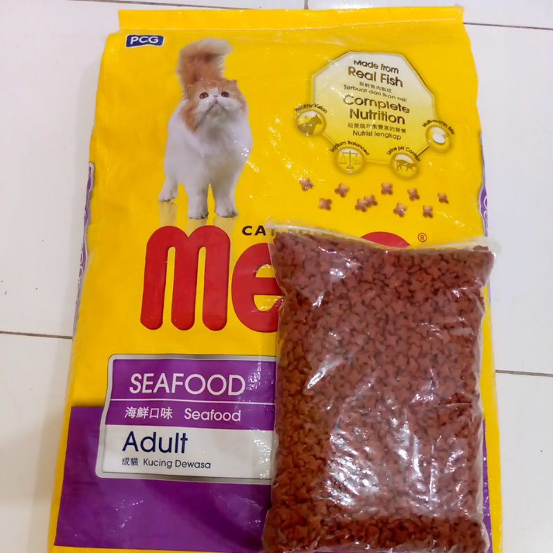 Jual Makanan kucing dry food Meo Adult seafood Repack 500g | Shopee ...