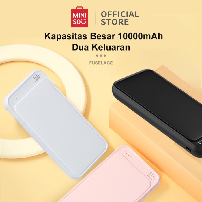Jual Portable Miniso Power Bank 10000Mah Mircro Usb Type-C 4-Port ...