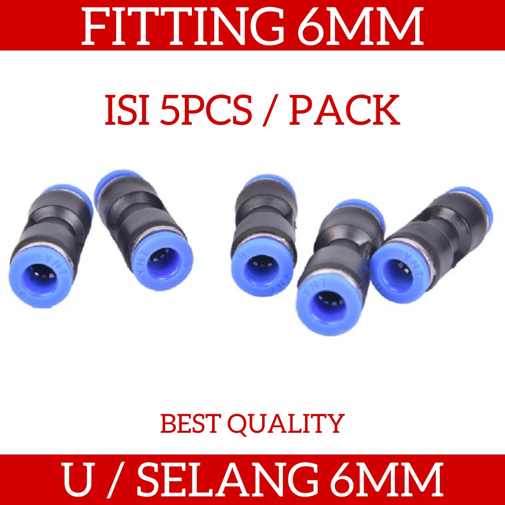 Jual Isi 5 Pcs Pneumatic Quick Fitting Tube Connector Jointer Sambungan ...