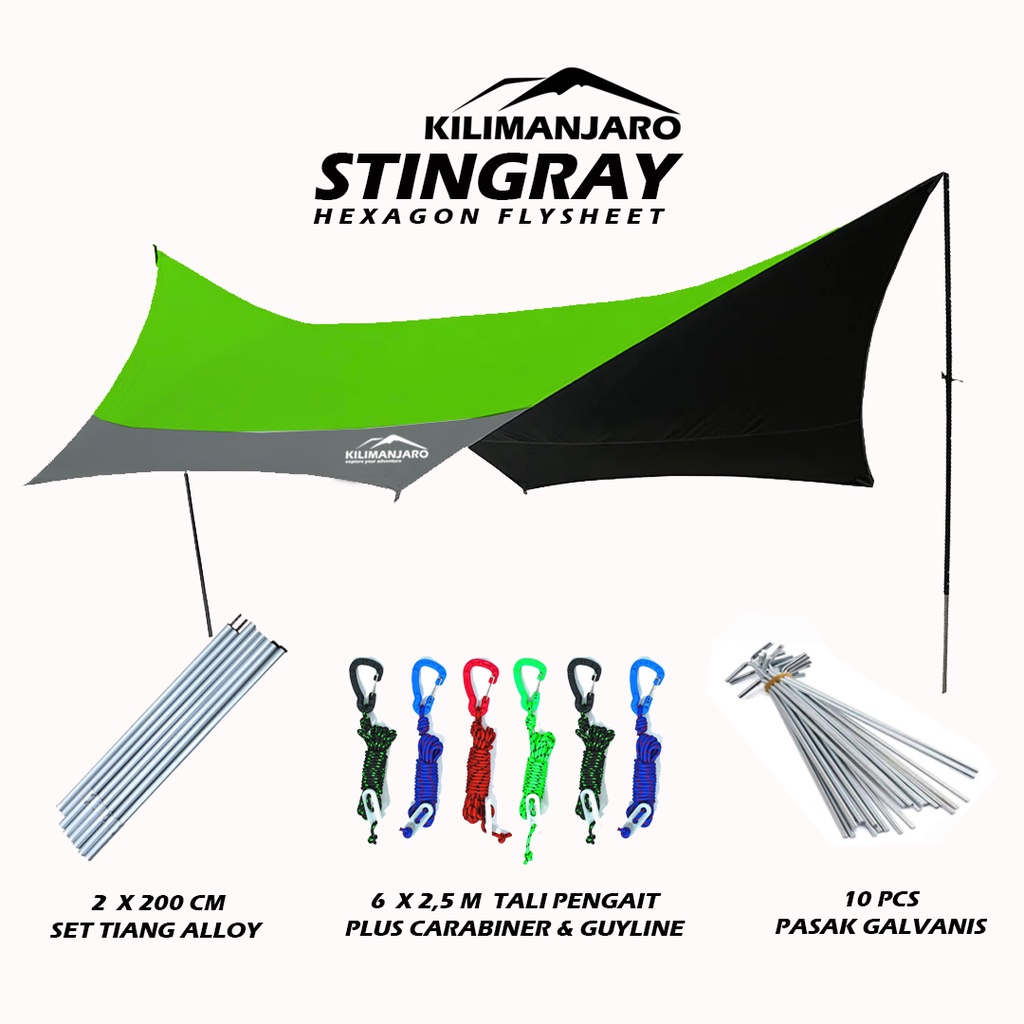 Jual Paket Flysheet Hexagon Kilimanjaro Stingray 3x4 M Hexagonal plus ...