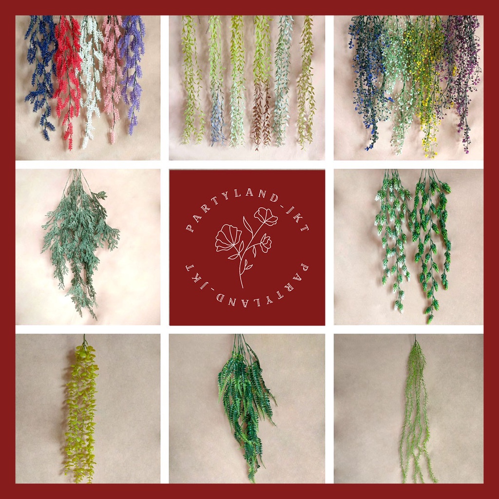 Jual Artificial Garland Daun Juntai Plastik Daun Anggrek Bunga Rambat ...