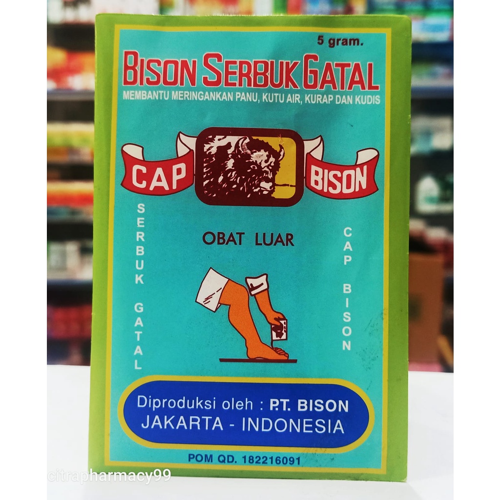 Jual Bison Serbuk 5gr - Obat gatal, Panu dan Kutu Air | Shopee Indonesia