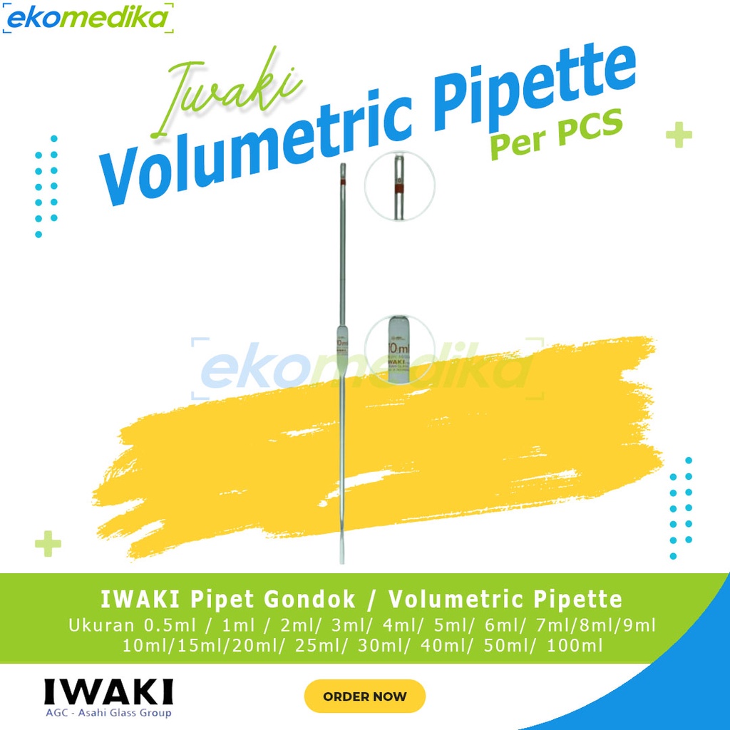 Jual Pipet Gondok 8 ml / Pipet Volume 8ml / Volumetric Pipet 8ml Iwaki ...