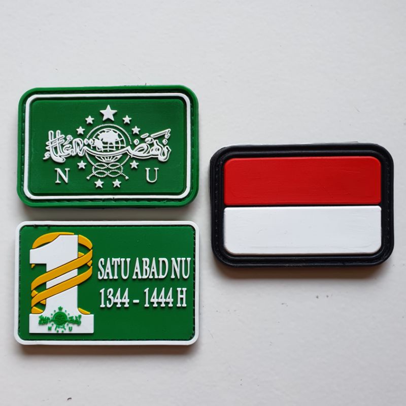 Jual patch rubber satu set logo satu abad NU + bendera indonesia ...