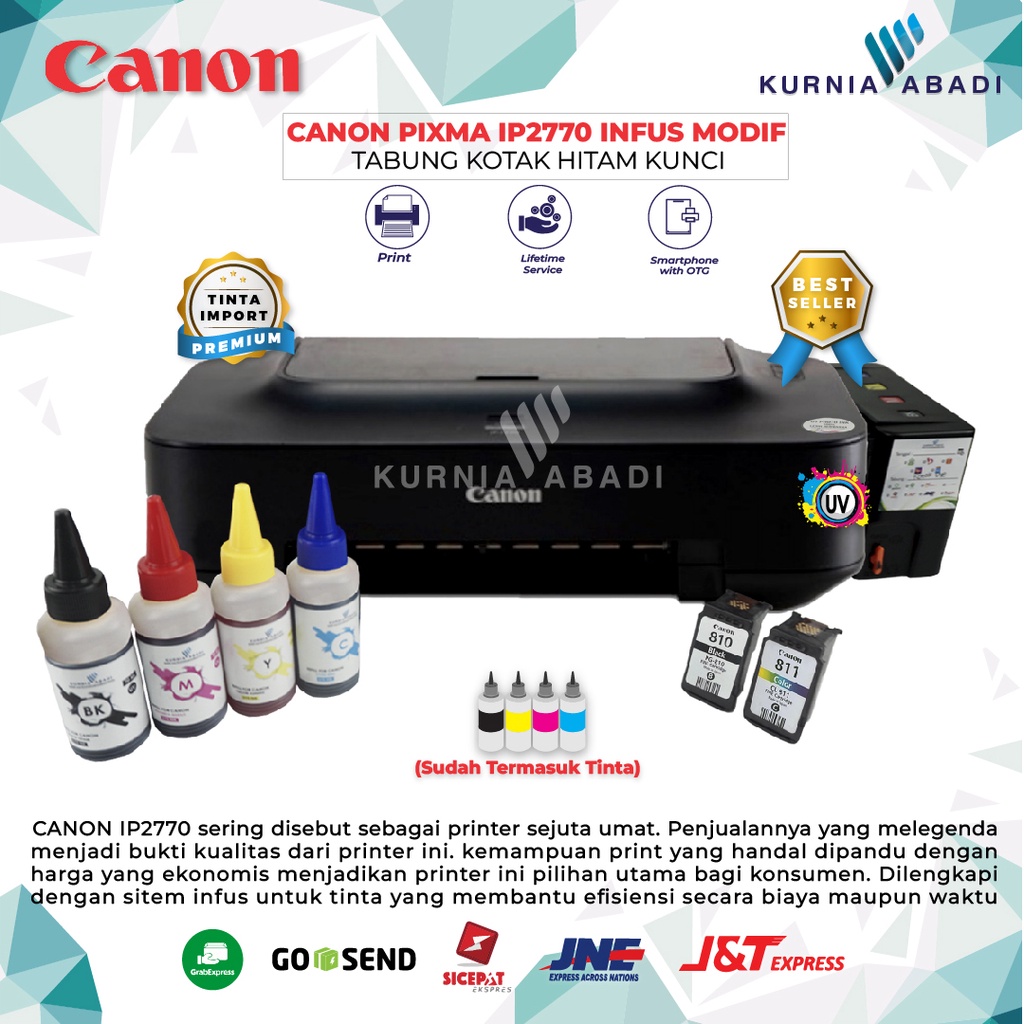 Jual Printer Canon IP 2770 IP2770 Inkjet + Infus Tabung | Shopee Indonesia
