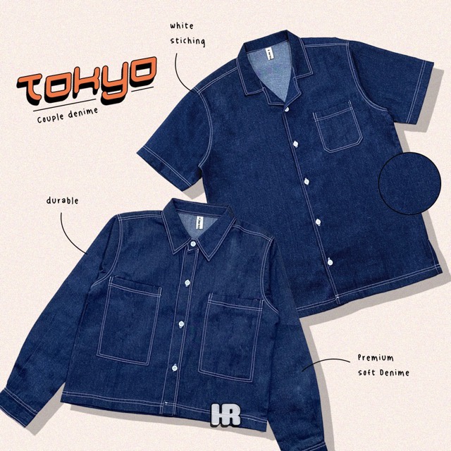 Jual TOKYO - DENIM - KEMEJA JEANS COUPLE | Shopee Indonesia