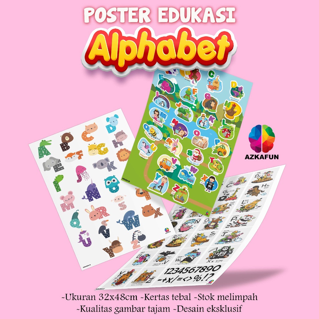 Jual Poster Edukasi ALPHABET - Poster Alphabet anak | Shopee Indonesia