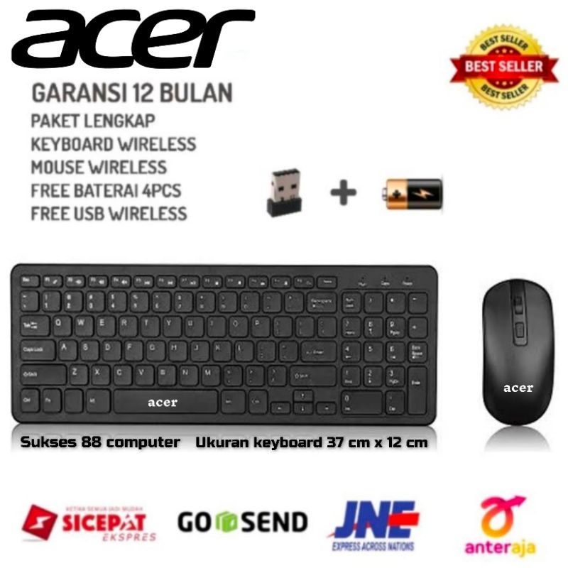Jual PAKET KEYBOARD ACER WIRELESS + MOUSE ACER WIRELESS COMBO SET ...