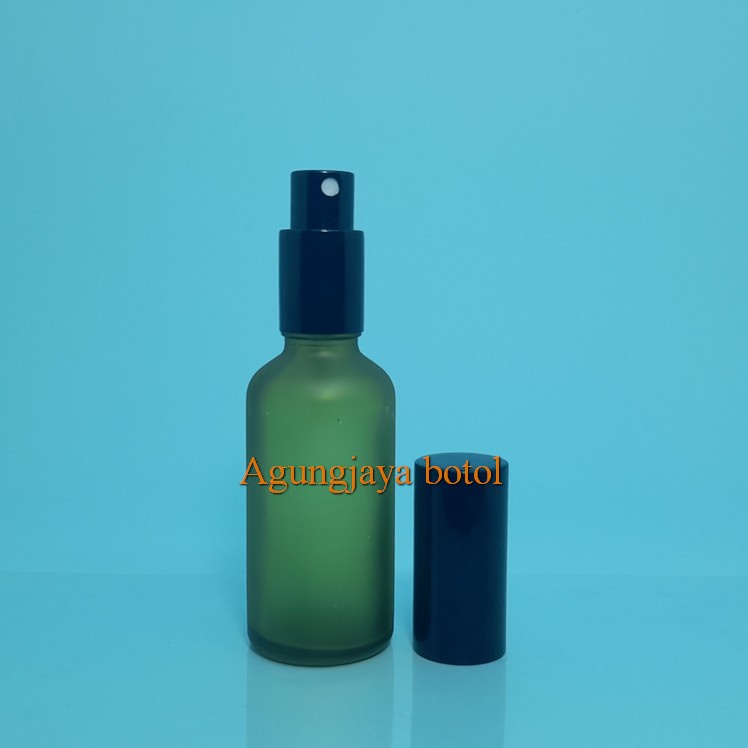 Jual Botol Kaca Br 50 Ml Olive Frossted Tutup Spray / Botol Kaca ...