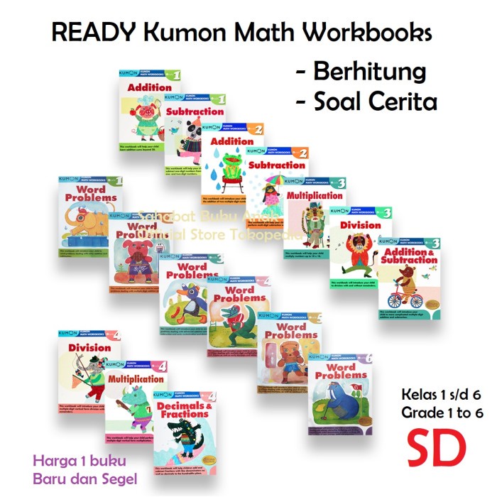 Jual Best Seller Kumon Math Workbooks Mathematics Reading Writing Buku Latihan Soal Sd | Shopee ...